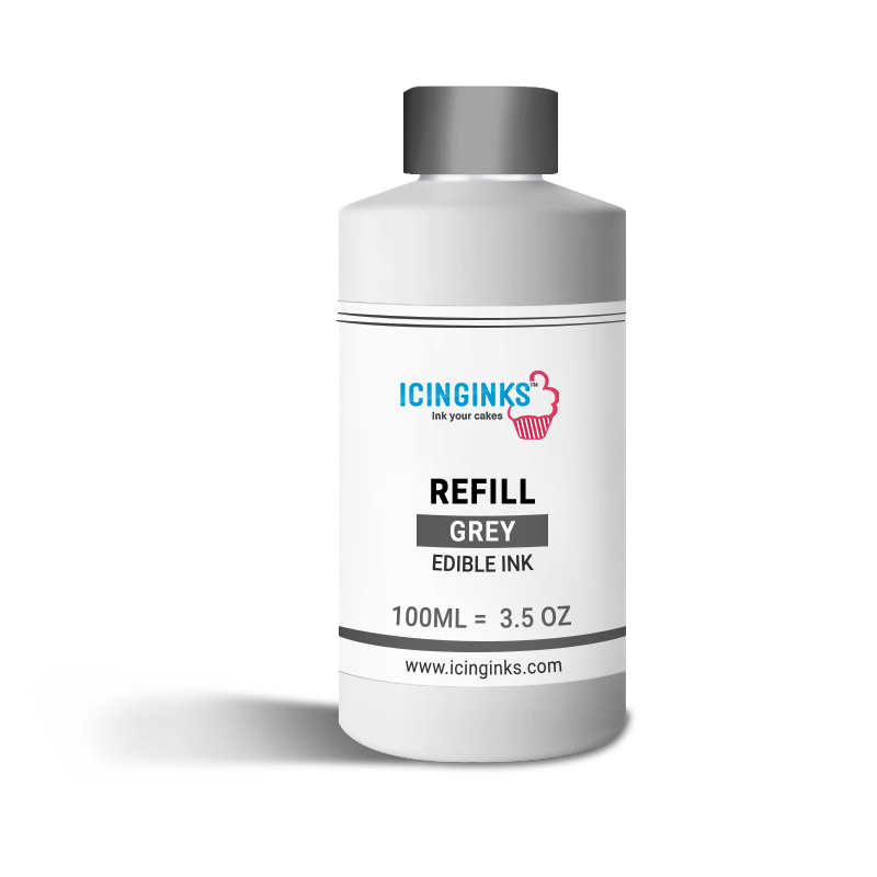 Icinginks Grey Color 100ml Edible Ink Refill Bottle for Canon Food Printer