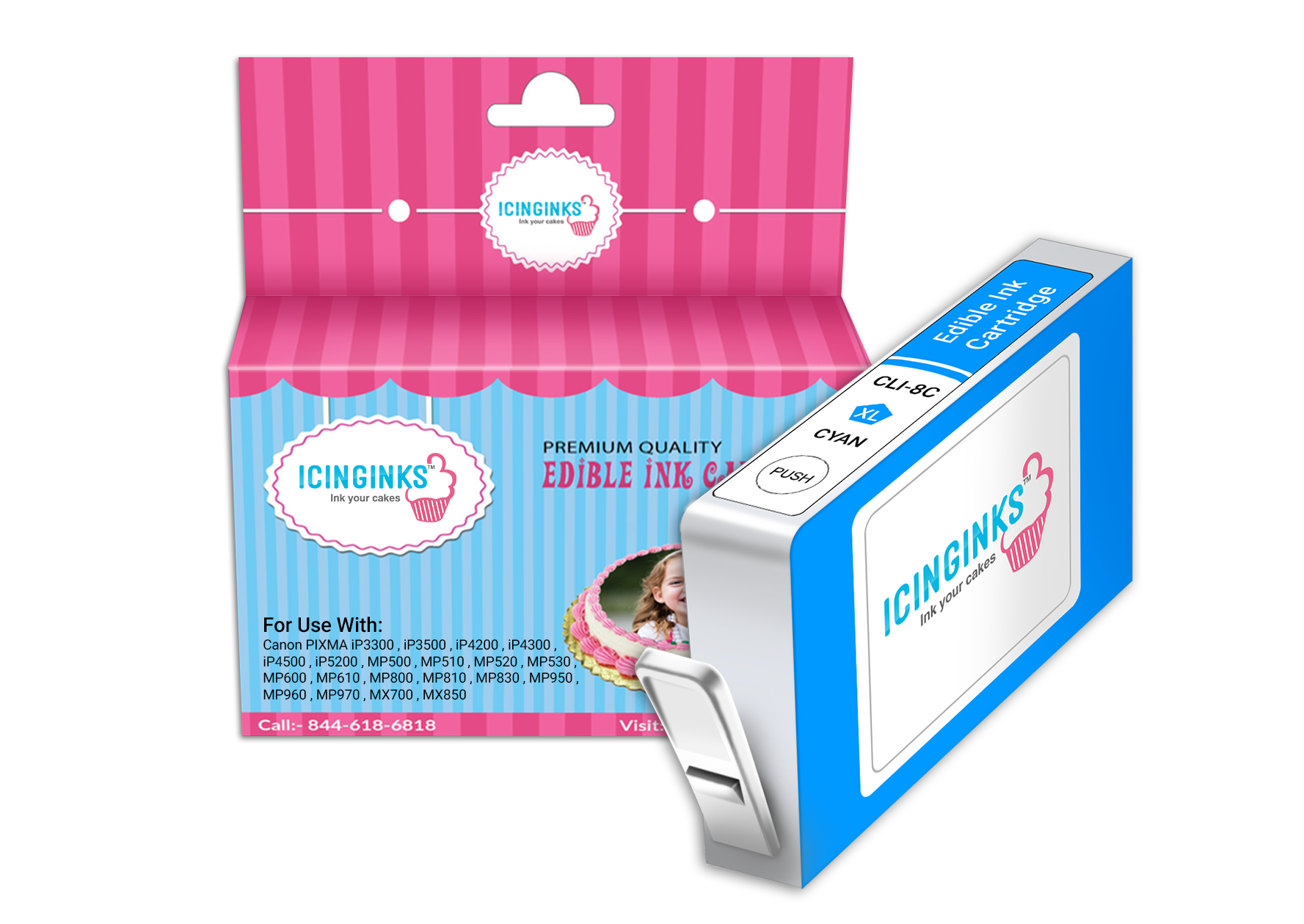 Canon CLI-8C Cyan Edible Ink Cartridge for Cake Printing