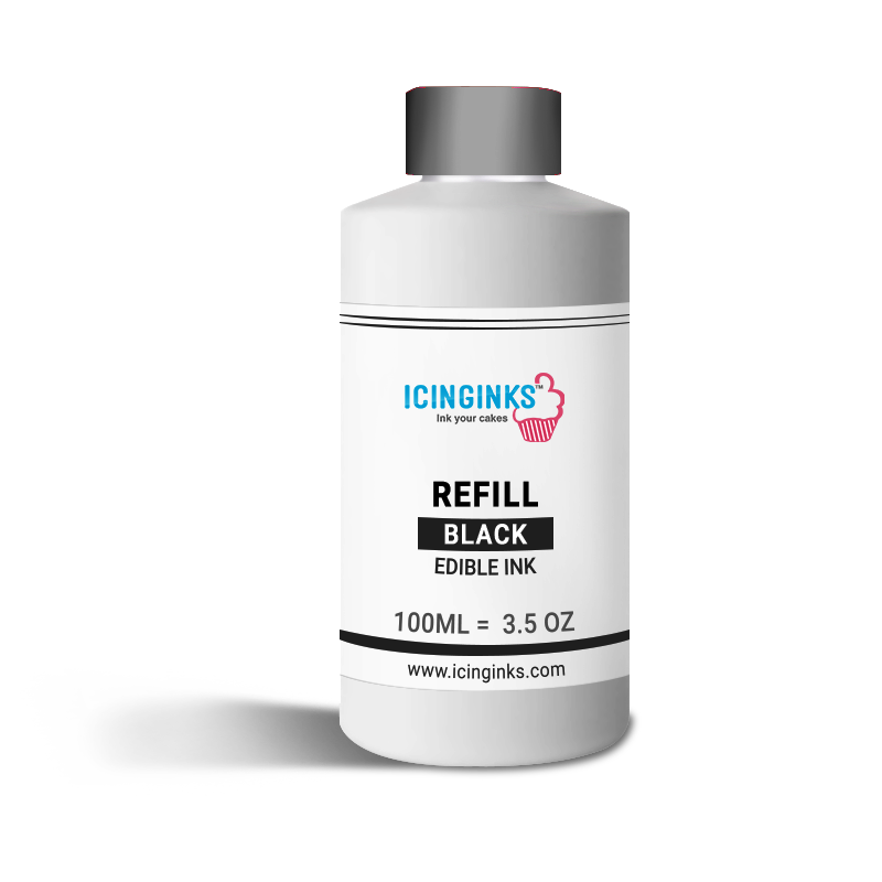 Premium 100ml Black Edible Ink Refill for Epson | Icinginks