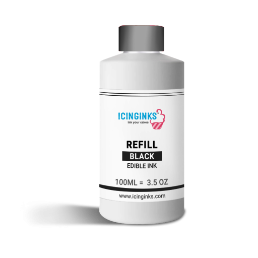 100ml Black Edible Ink Refill for Canon Printers | Icinginks